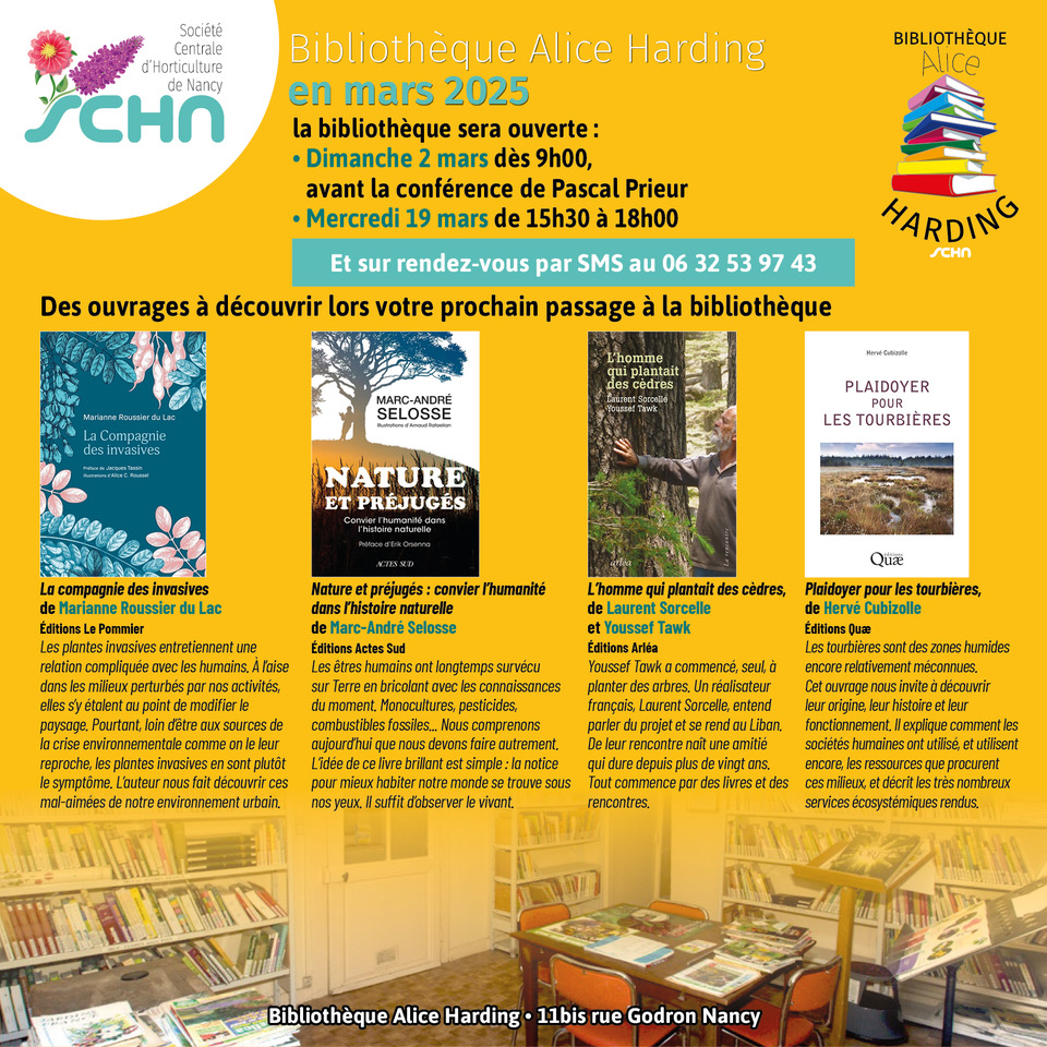 Ouverture de la bibliothèque mois de mars - Société Centrale d ...